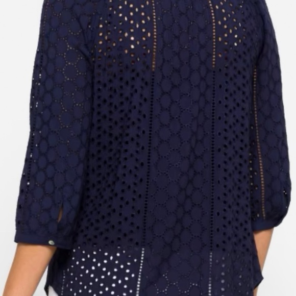 Tops | Navy Smock Detailed Top | Poshmark